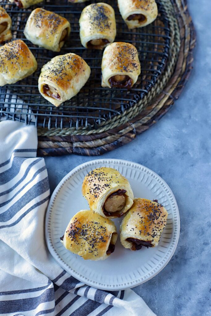 Caramelized Onion & Sausage Puff Pastry Rolls - Gilbert's Craft Sausages