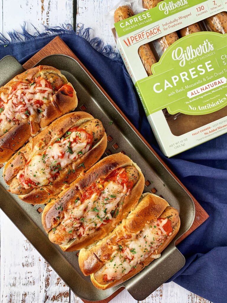 Chicken Parmesan Dogs - Gilbert's Craft Sausages